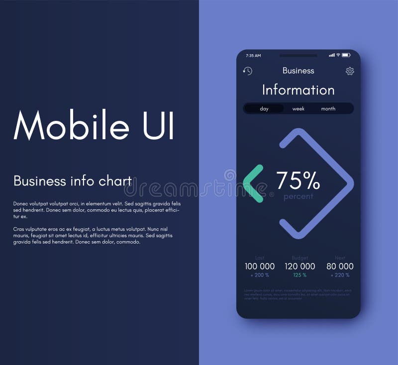 Mobile Application Interface. Ui Design, Vector Illustration Stock ...