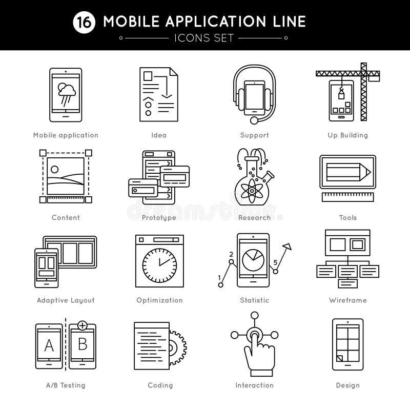 Application Erp Line Icon Vector Illustration Stock Vector ...