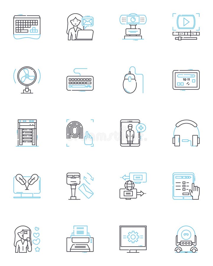 Mobile Application Linear Icons Set Innovate Efficient User Friendly