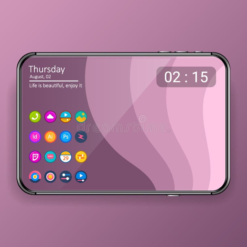 Mobile Application Menu User Interface Digital Realistic Tablet Phone ...