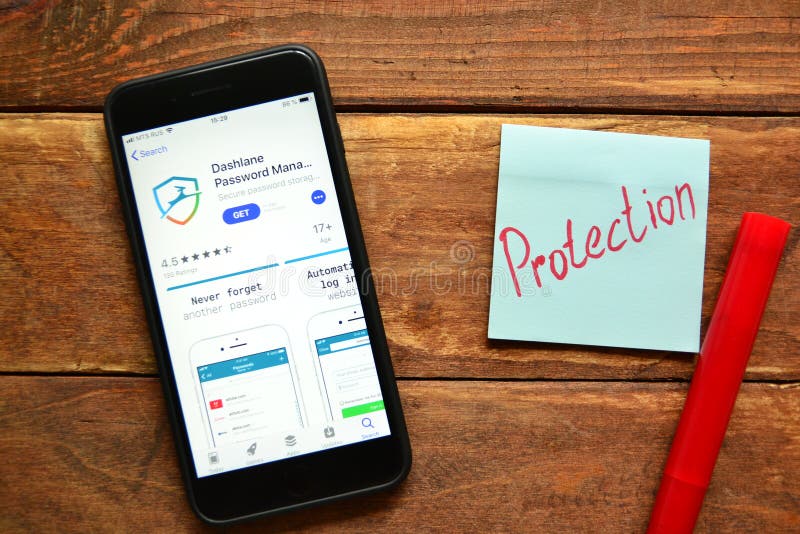Mobile Application For Saving And Managing Passwords On A Smartphone Editorial Photography