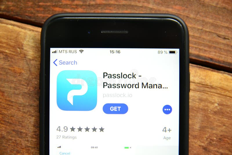 Mobile Application For Saving And Managing Passwords On A Smartphone Editorial Image Image Of