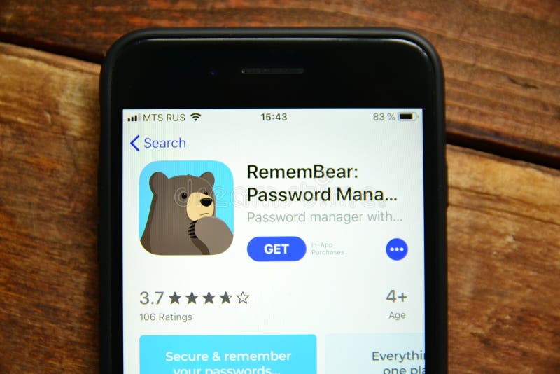 Mobile Application For Saving And Managing Passwords On A Smartphone Editorial Photo Image Of