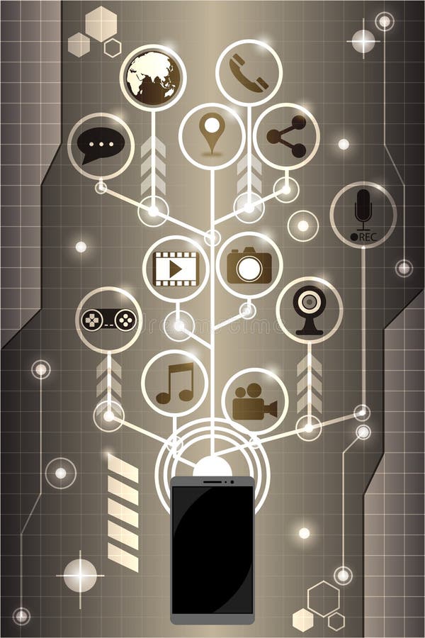 Mobile Application Technology Stock Vector - Illustration of computing ...