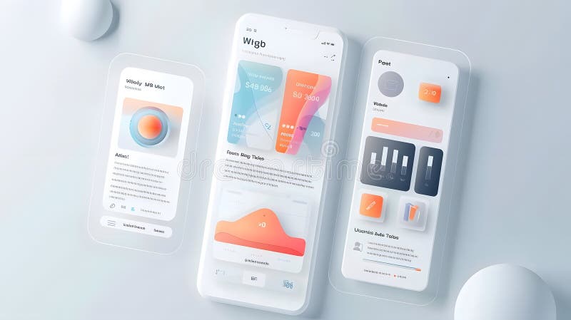 Mobile Application UI Design, Modern Interface Shows Data Visualization ...