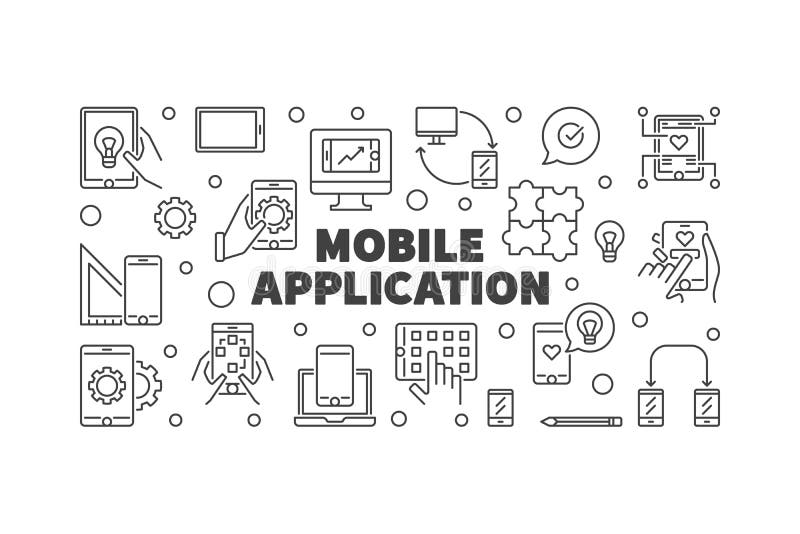 Mobile Application Vector Concept Simple Banner Stock Vector ...