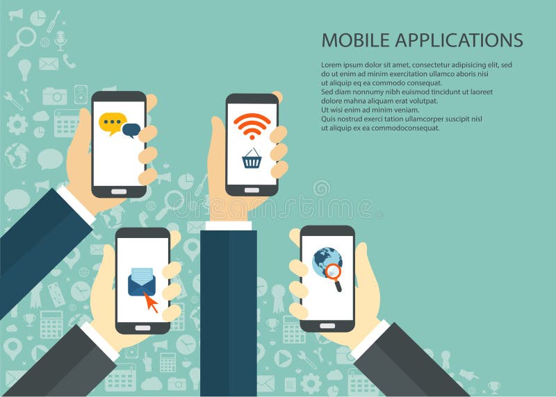 Mobile applications stock vector. Illustration of application - 85453162