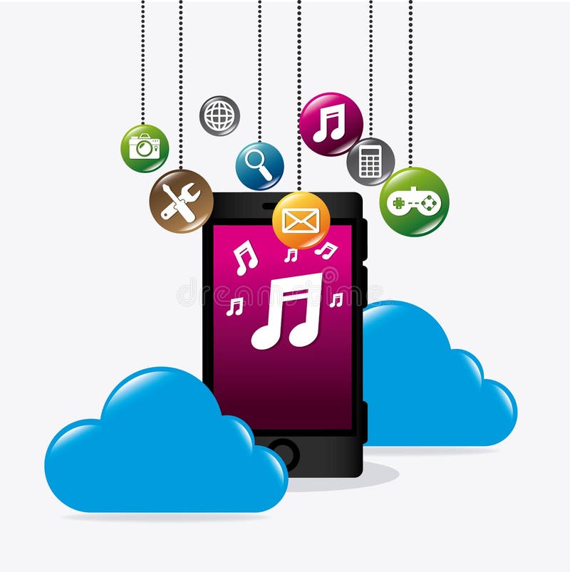 Mobile Applications And Technology Icons Design. Stock Vector ...