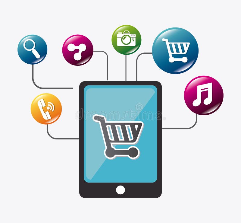 Mobile Applications and Technology Icons Design. Stock Vector ...