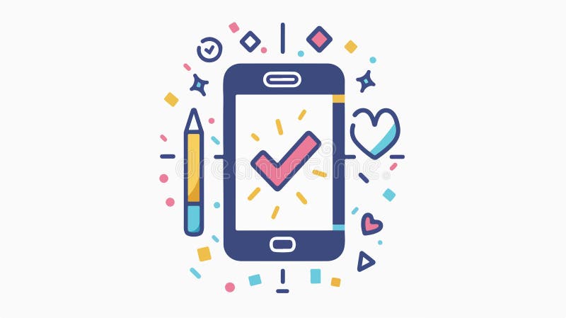 Mobile Approved Icons with Check Mark for Professional Usage Stock ...