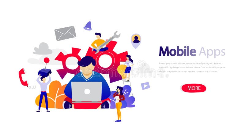 Mobile Apps Banner Template For Web Page Stock Vector - Illustration of ...
