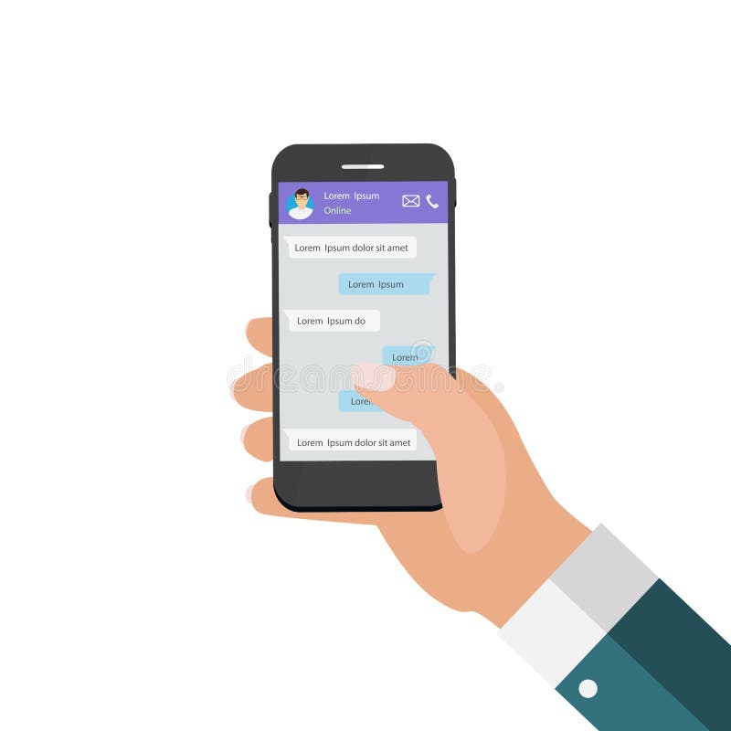 Mobile Apps Concept Hand Holding Phone. Social Network Concept Stock ...