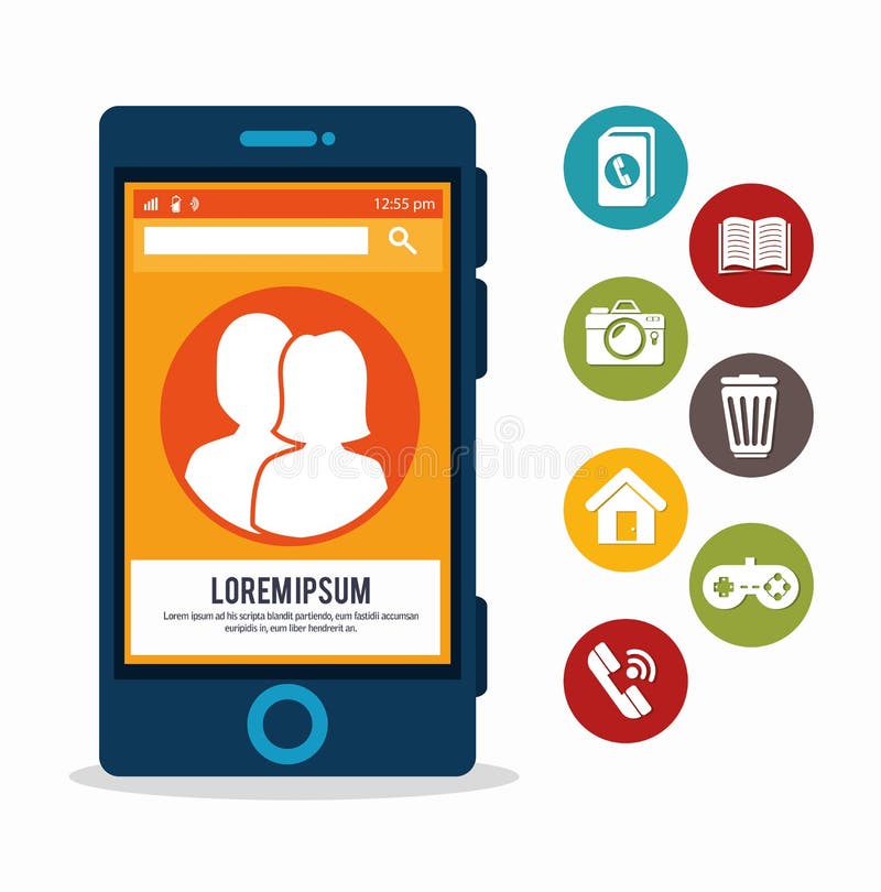 Mobile apps design stock illustration. Illustration of apps - 69429961