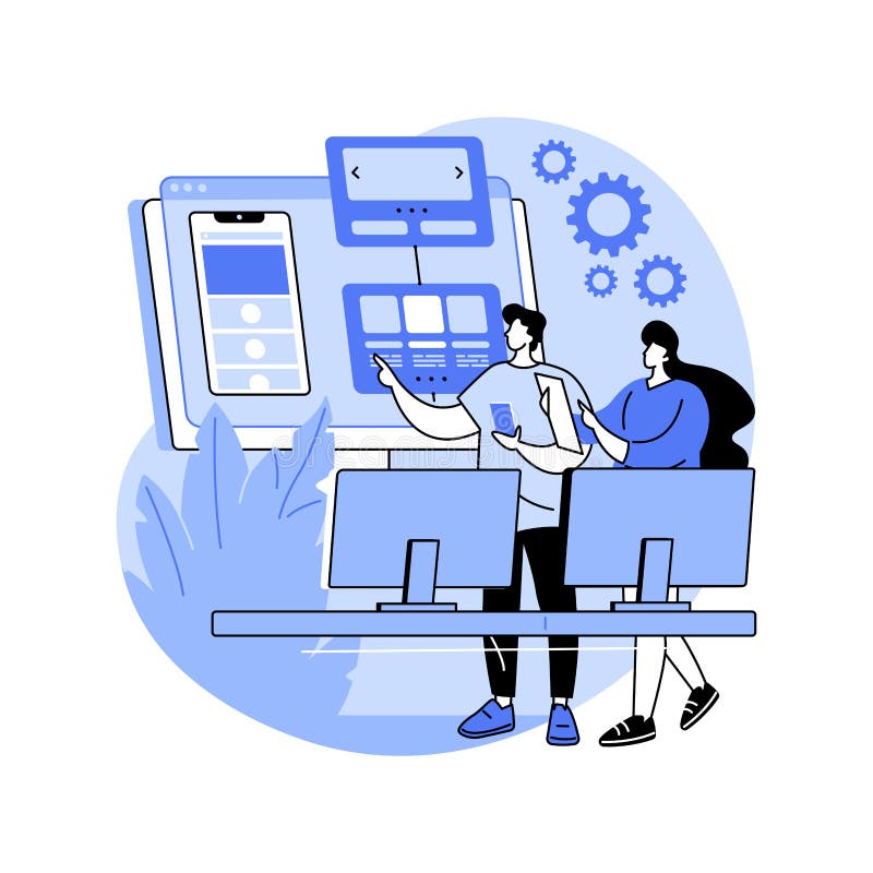 Mobile Apps Development Isolated Cartoon Vector Illustrations. Stock ...