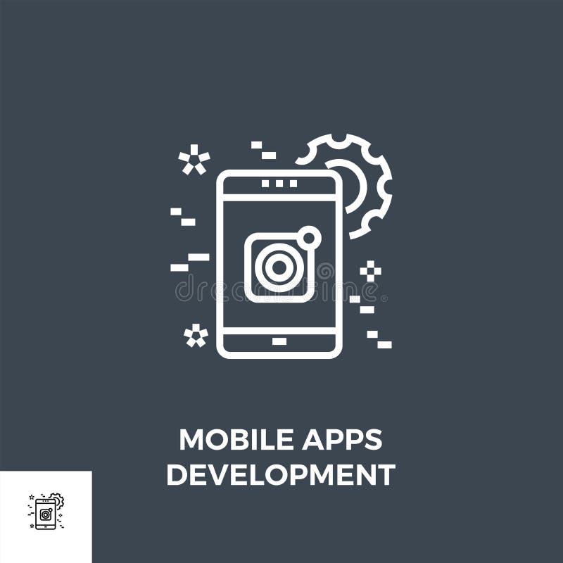Mobile Apps Development Line Icon Stock Vector - Illustration of icon ...