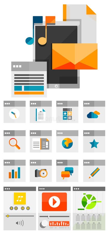 Mobile Apps Flat Design Concept Stock Vector - Illustration of ...