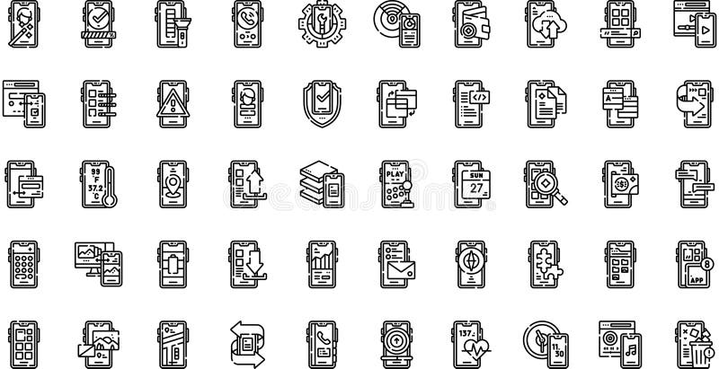 Mobile Apps Icons High-Quality Vector Icons Collection with Editable ...