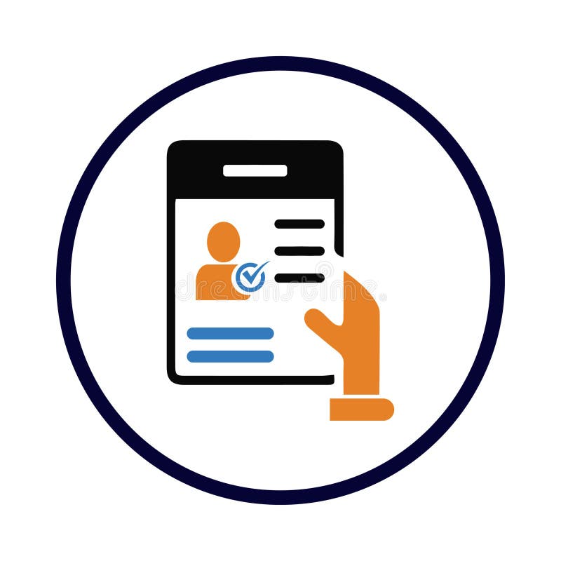 Mobile Apps Id Verification Icon Stock Vector - Illustration of person ...