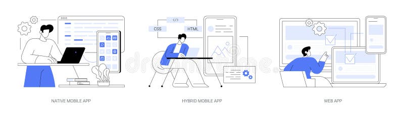 Mobile Apps Isolated Cartoon Vector Illustrations Se Stock Vector ...