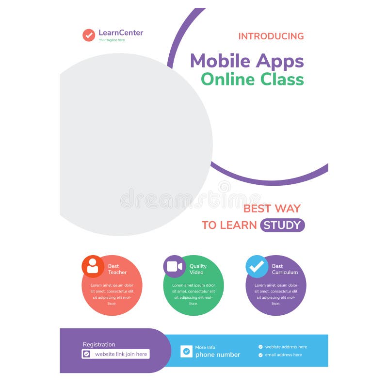 Mobile Apps Online Class Flyer Stock Illustration - Illustration of ...
