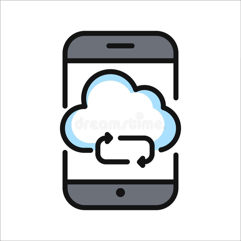 Mobile Apps Syncing Icon Color Illustration Design Stock Vector ... Mobile Apps Syncing Icon Color Illustration Design Stock Vector ...