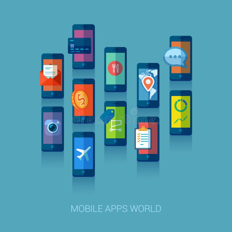 Mobile Apps Trends Icons Stock Illustrations – 451 Mobile Apps Trends ...