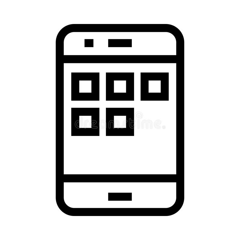 Mobile Apps Vector Line Icon Stock Vector - Illustration of apps ...