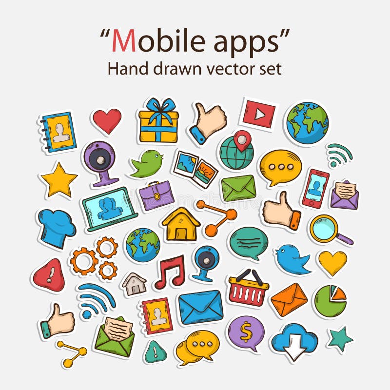 Mobile Apps . Vector Illustrtion. Stock Illustration - Illustration of ...