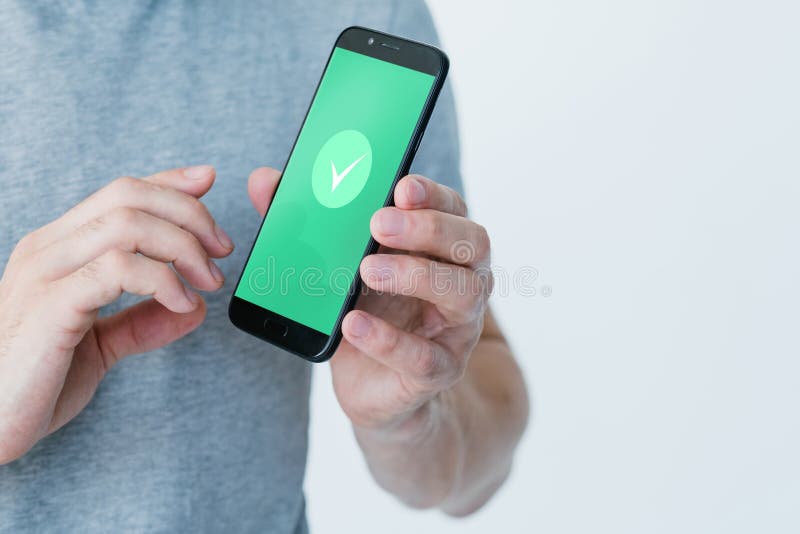 Mobile Authorization Data Verification Man Phone Stock Photo - Image of ...