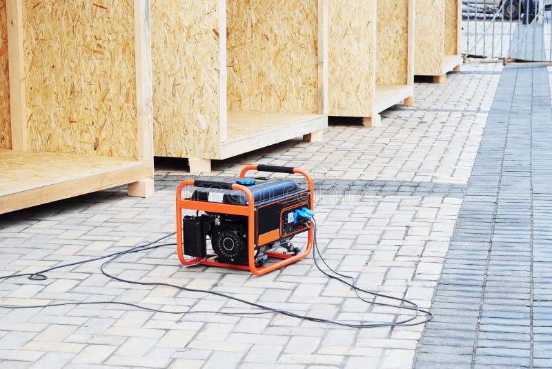 Mobile Backup Generator on the Construction Site. Standby Generator ...