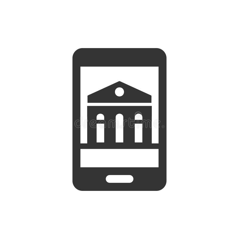 Mobile Bank Icon stock vector. Illustration of bank - 120822971