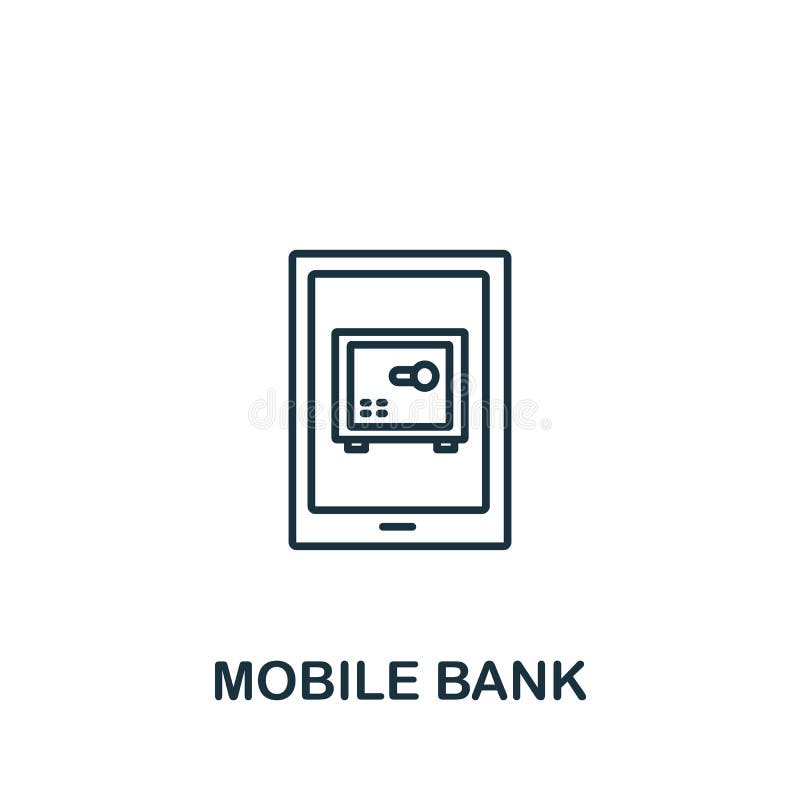 Mobile Bank Icon from Security Collection. Simple Line Element Mobile ...
