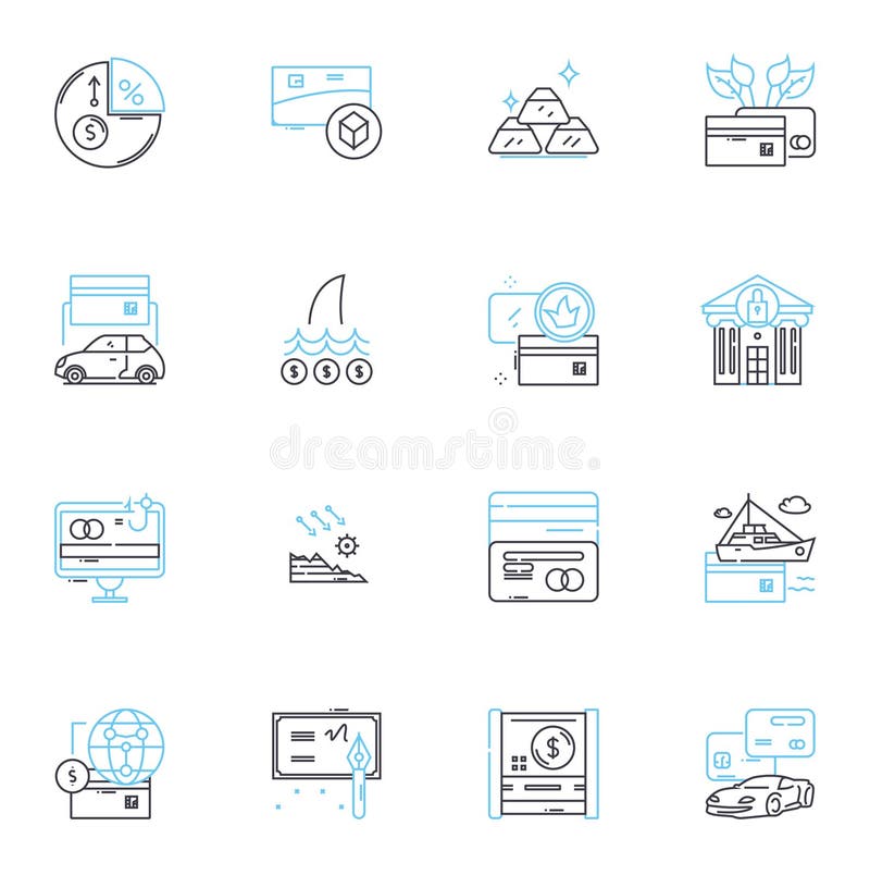 Mobile Bank Linear Icons Set. Convenience, Accessibility, Security ...