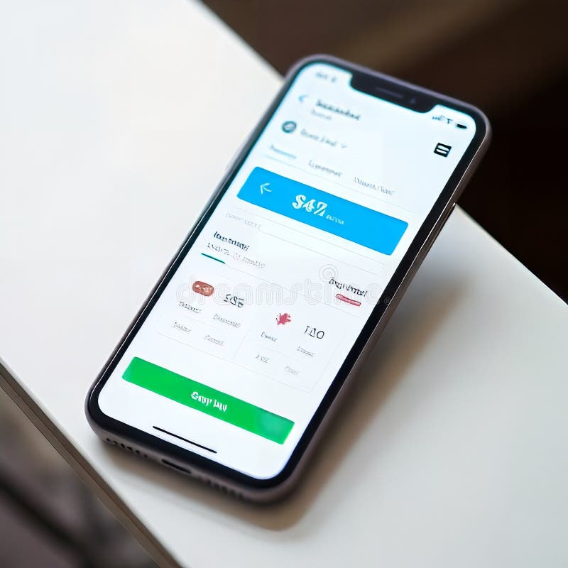 Mobile Banking App Displayed on Smartphone Screen Stock Photo - Image ...