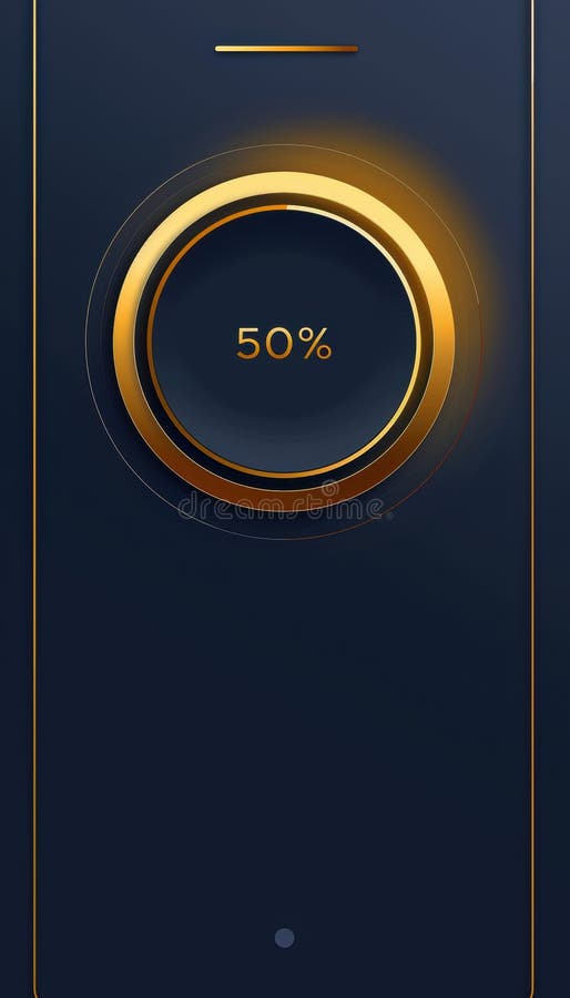 Mobile Banking App Download Progress Bar Design in Gold and Navy Blue ...
