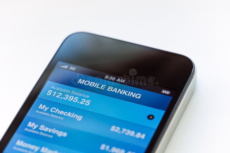 Mobile Banking on Apple IPhone Stock Photo - Image of cellular, concept ...