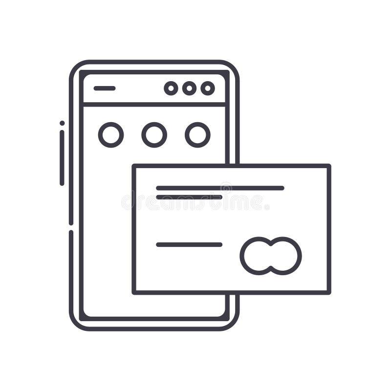 Mobile Banking Sign Icon, Black Vector Sign with Editable Strokes ...