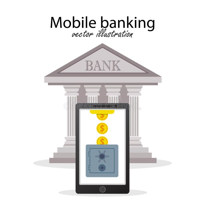 Mobile Banking Concept. Vector Illustration in Flat Design Stock Vector ...