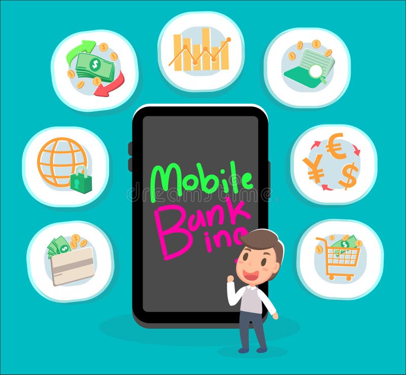 Mobile Banking stock vector. Illustration of communication - 113960782