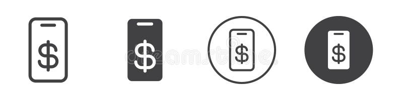 Mobile Banking Icon Vector Logo Outline Stock Vector - Illustration of ...