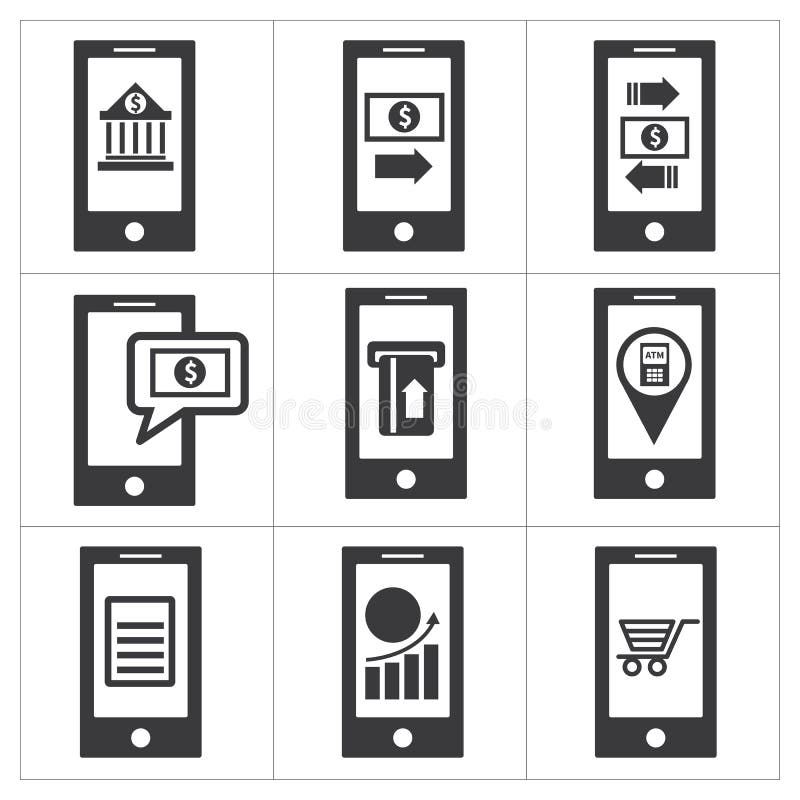 Mobile banking icon stock vector. Illustration of icon - 54112341