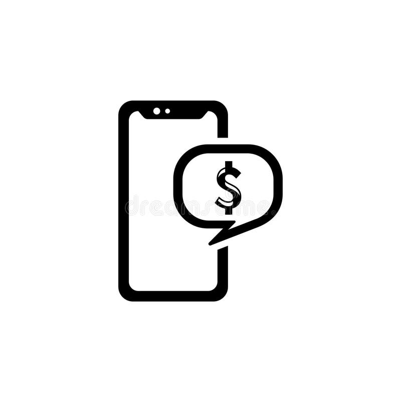 Mobile Banking, Payment with Smartphone Solid Flat Vector Icon Isolated on White Background ...