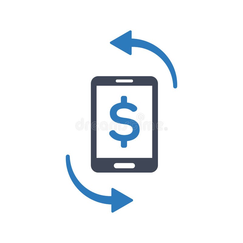 Mobile Banking Transaction Icon Stock Vector - Illustration of mobile ...
