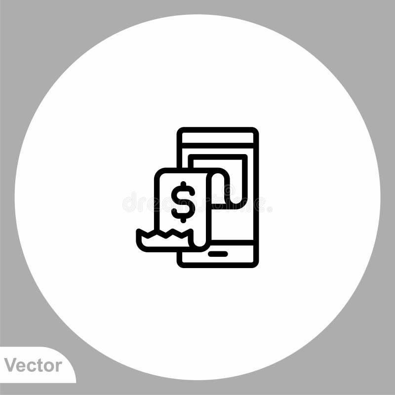Mobile Banking Vector Icon Sign Symbol Stock Vector - Illustration of ...