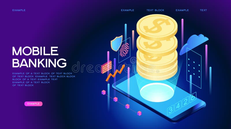 Online banking Web Banner stock vector. Illustration of abstract ...
