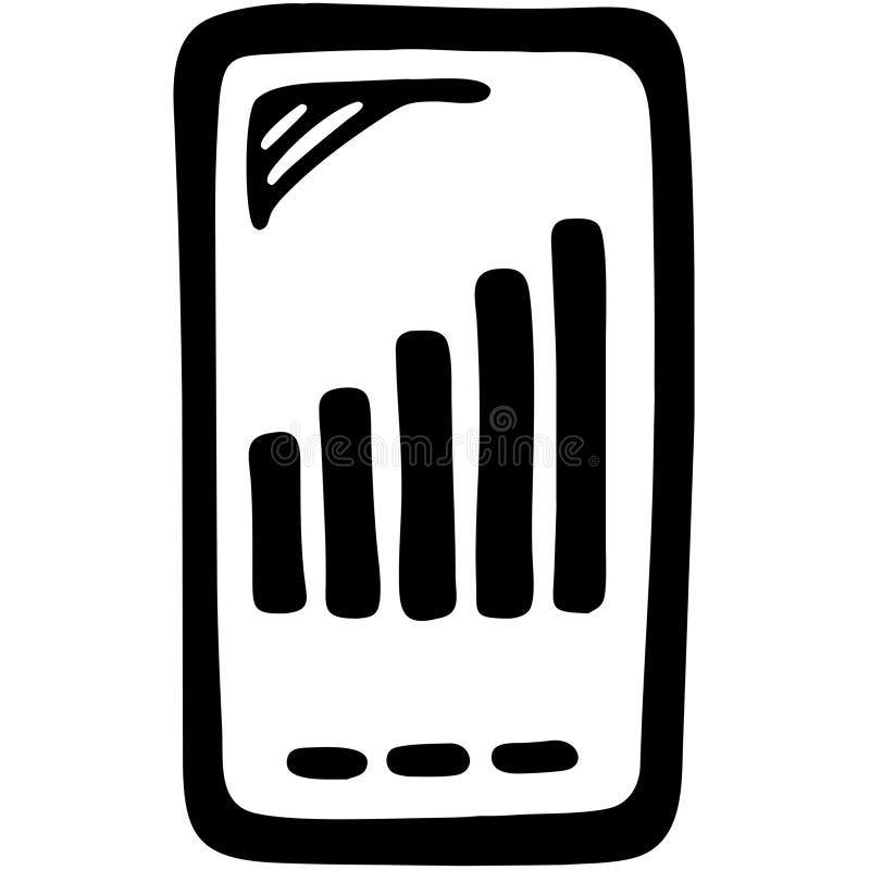 Mobile Bar Graph Vector Illustration for Data Analytics and Business ...