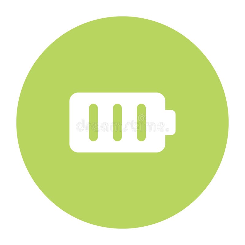 Mobile Battery Vector in Solid Style, Full Battery Icon Stock Vector ...