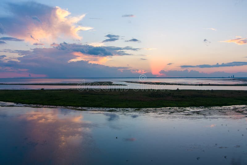 Mobile Bay, Alabama at Sunset in Summer of 2022 Stock Photo - Image of ...