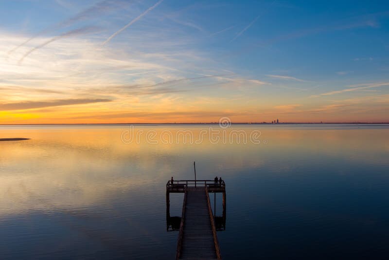 Pier on the Eastern Shore of Mobile Bay Stock Image - Image of mobile ...