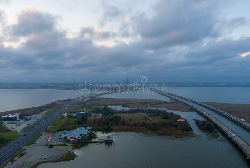 Mobile Bay at Sunset in December of 2021 Editorial Photo - Image of ...